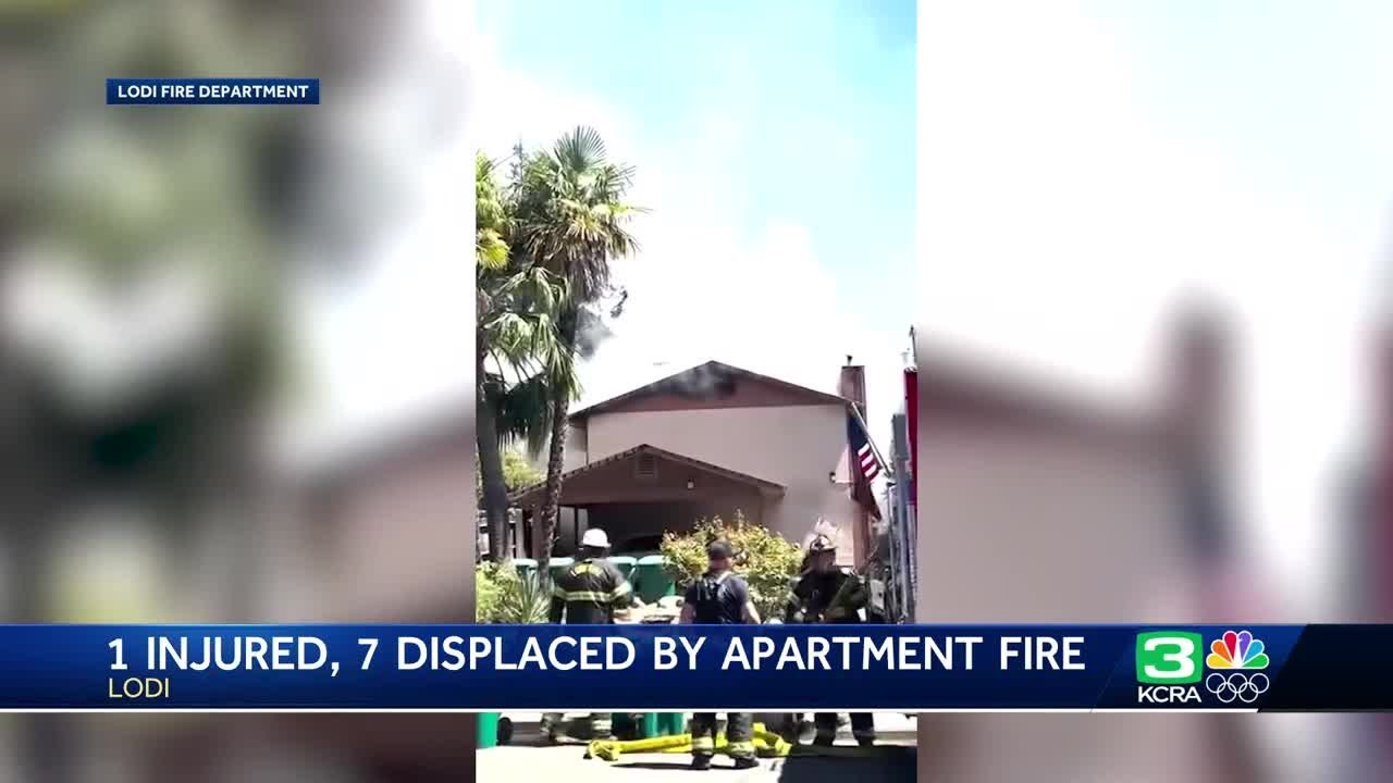 1 hospitalized, 7 displaced after fire in Lodi apartment building - YouTube