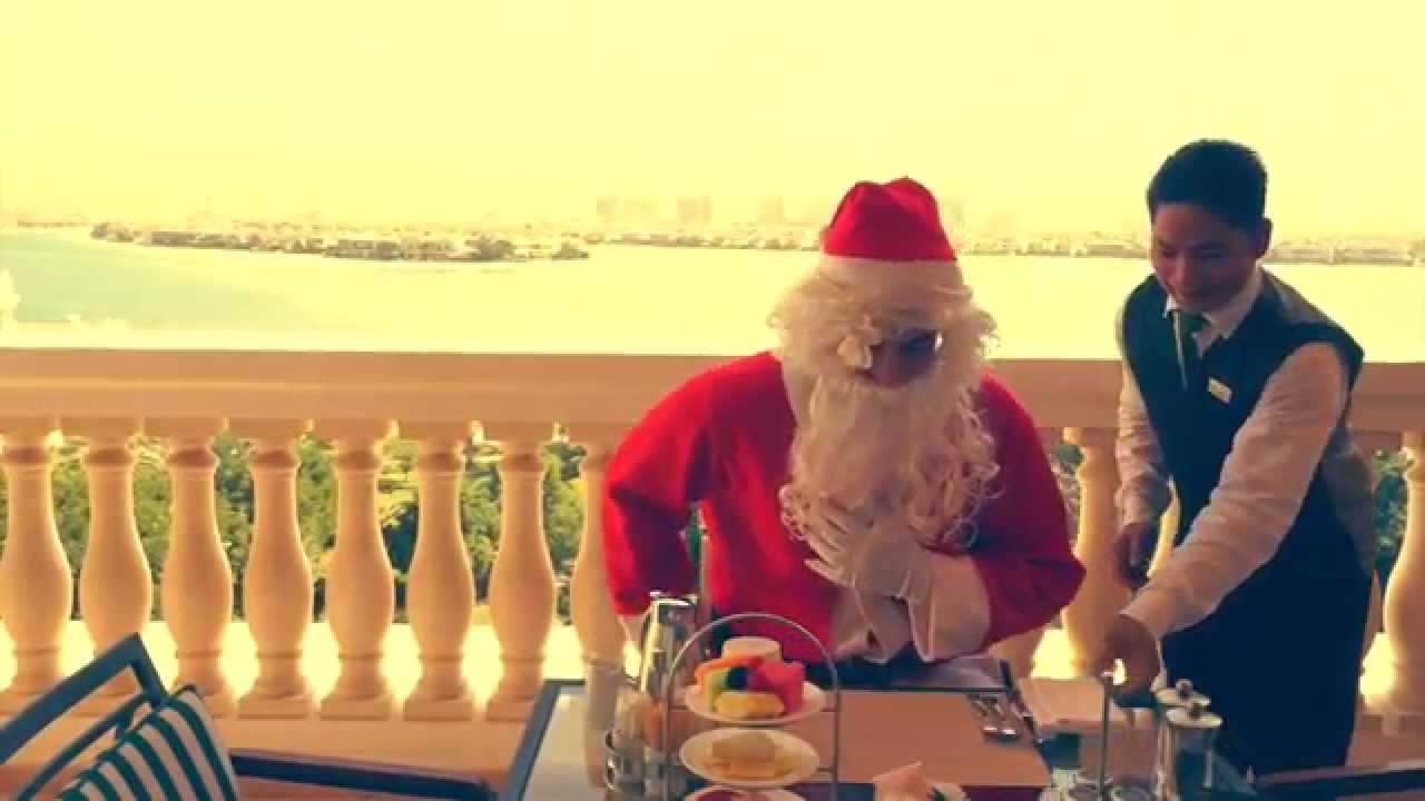 Santa Claus' hotel room service breakfast in Dubai - YouTube