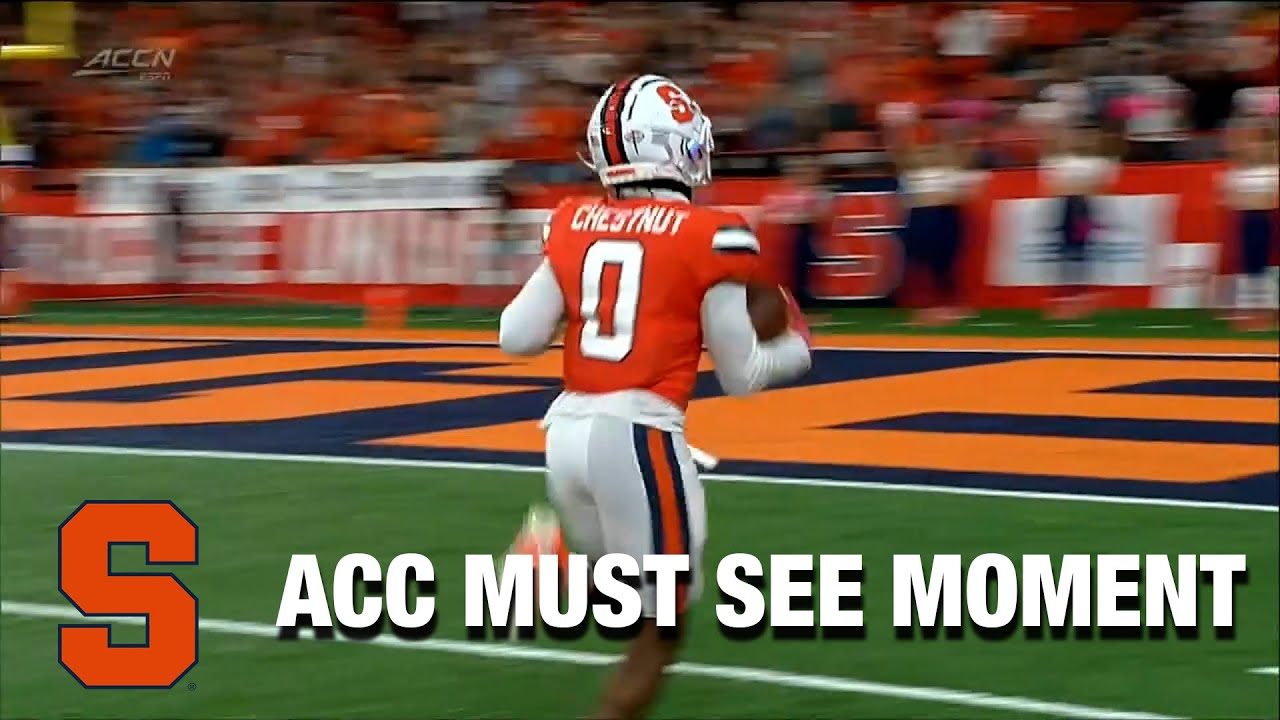 Syracuse's Duce Chestnut Picks Off A Pass And Houses It | Must See ...