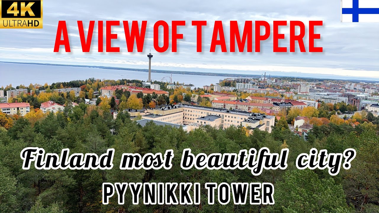 TAMPERE, PYYNIKKI WALKING TOUR [4K] view of entire Tampere city from ...