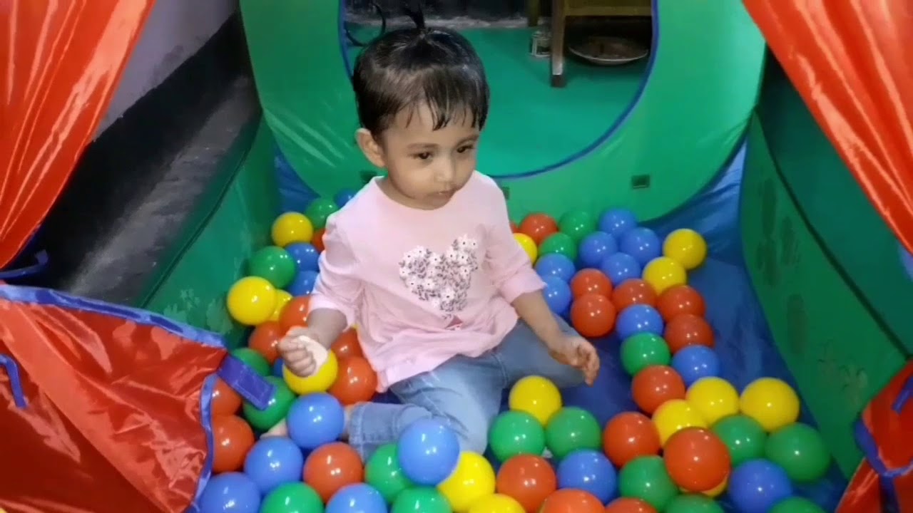 Cute Baby Play and Fun With Colour Ball || Funny Baby Play with Ball ...