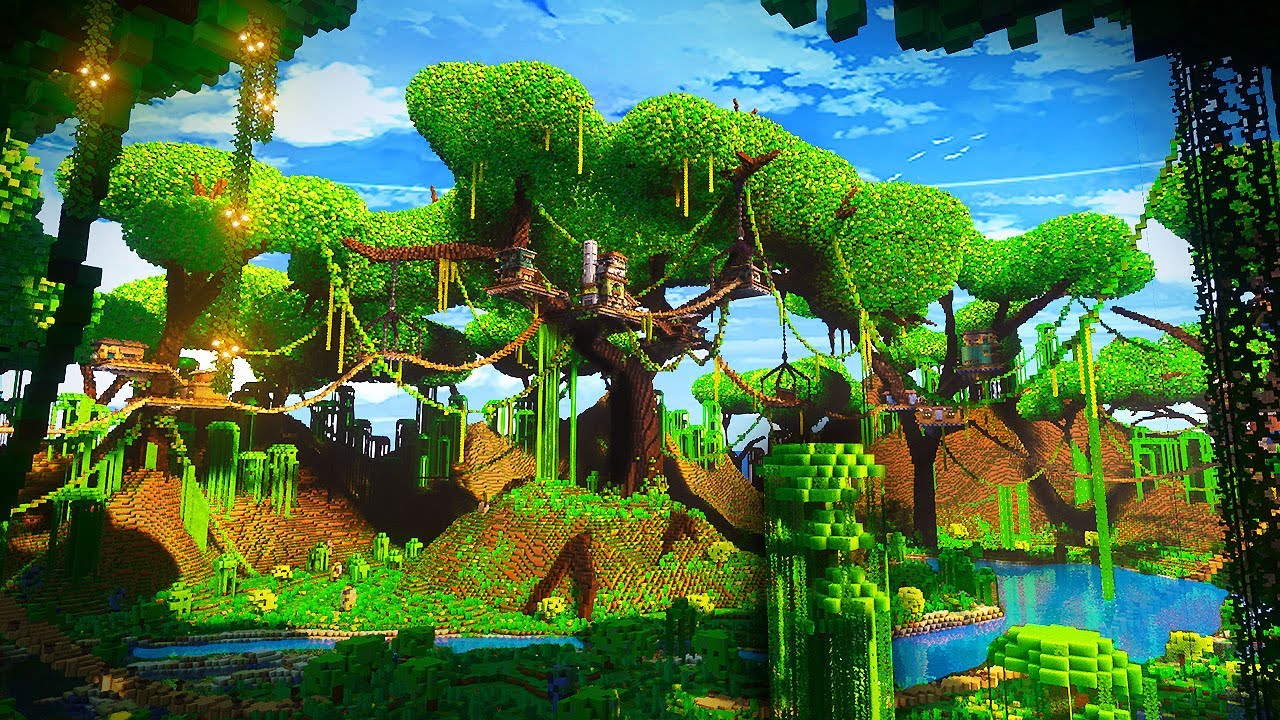 Minecraft Timelapse | Secret Treehouse Village - YouTube