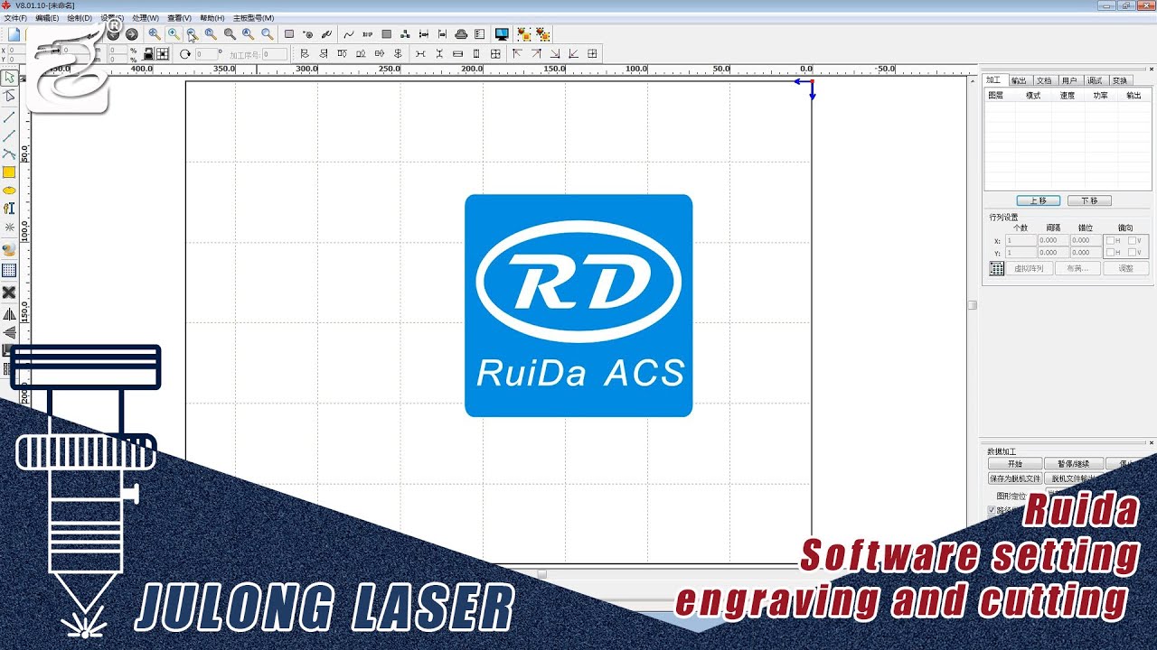 Julong laser - Rdworks how to set engraving and cutting - YouTube