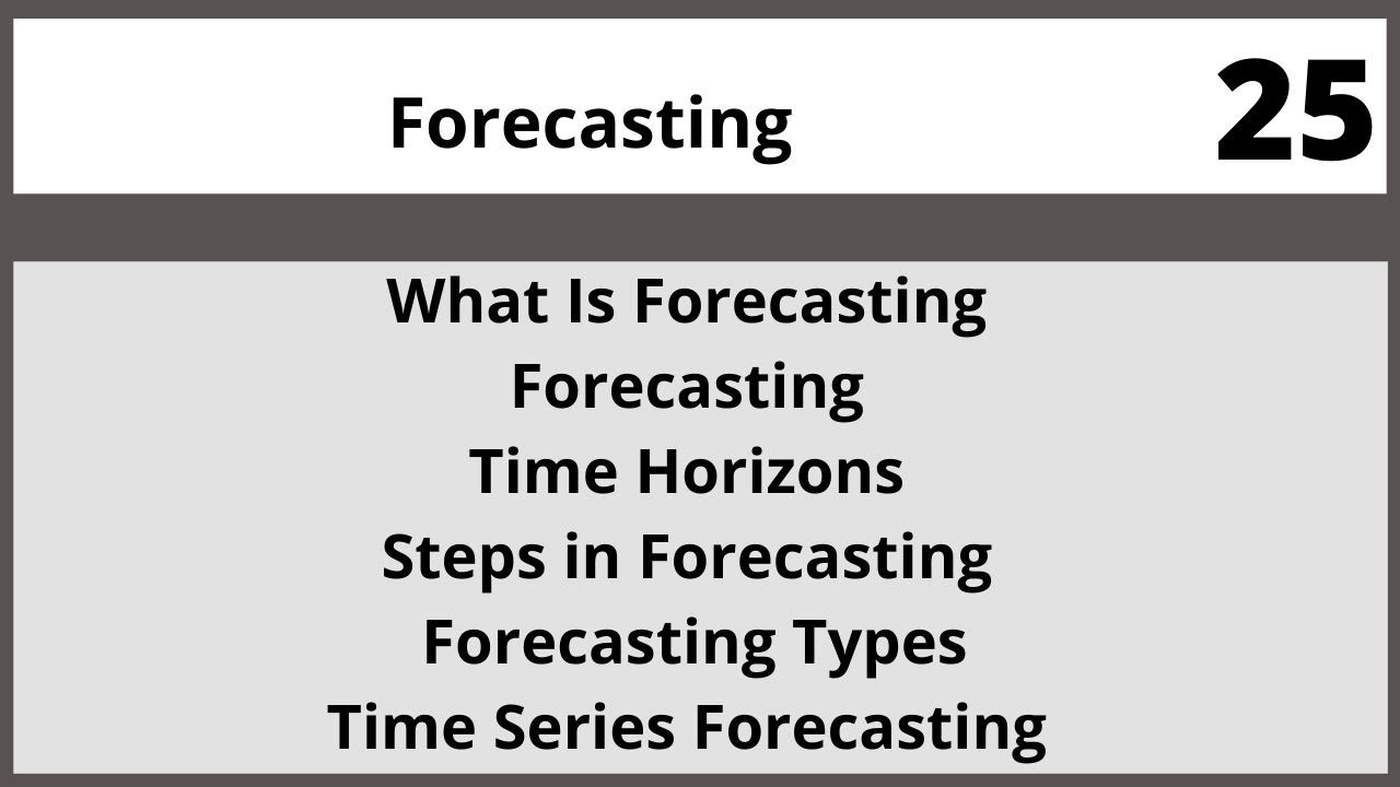 Forecasting Time Horizons MGT460 LECTURE 25 - YouTube