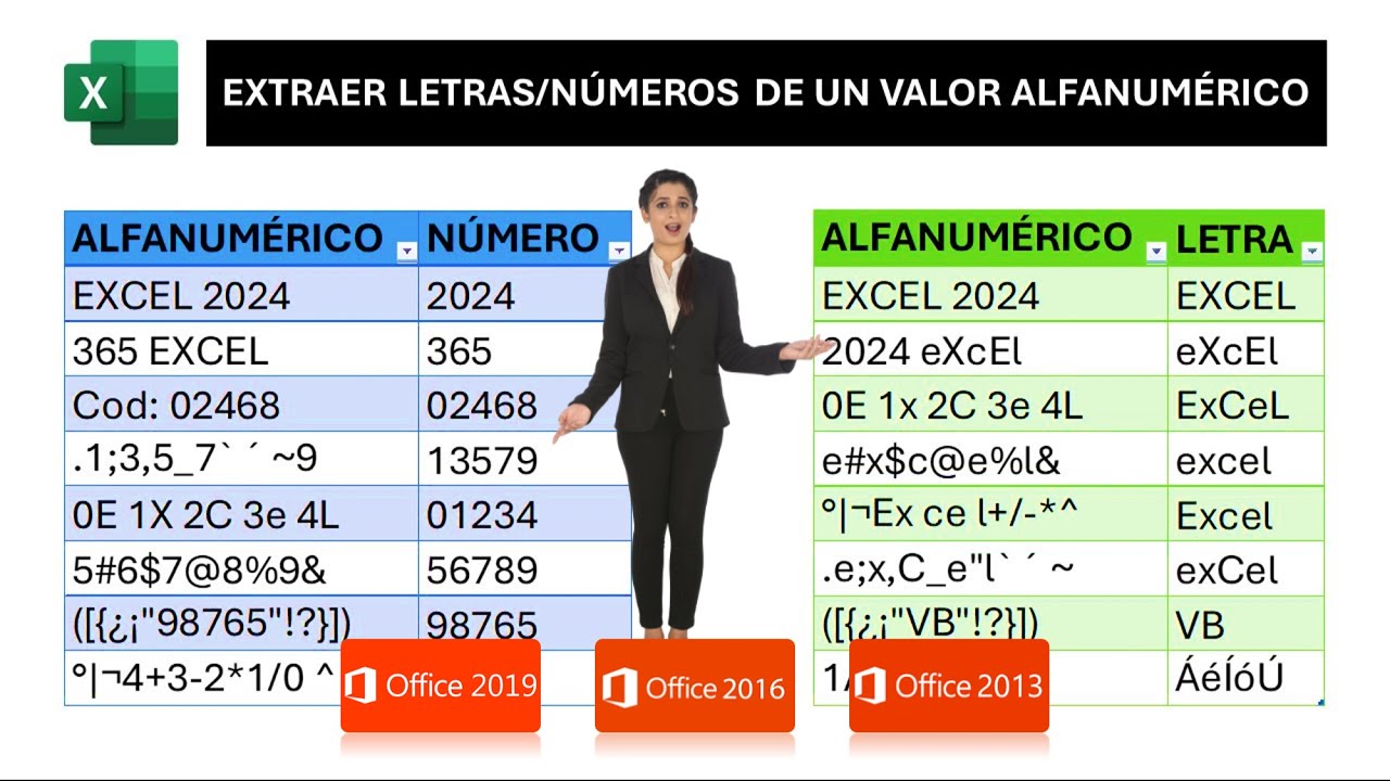 Extraer Letras o Números de valores alfanuméricos en Excel 🔤🔢 - YouTube