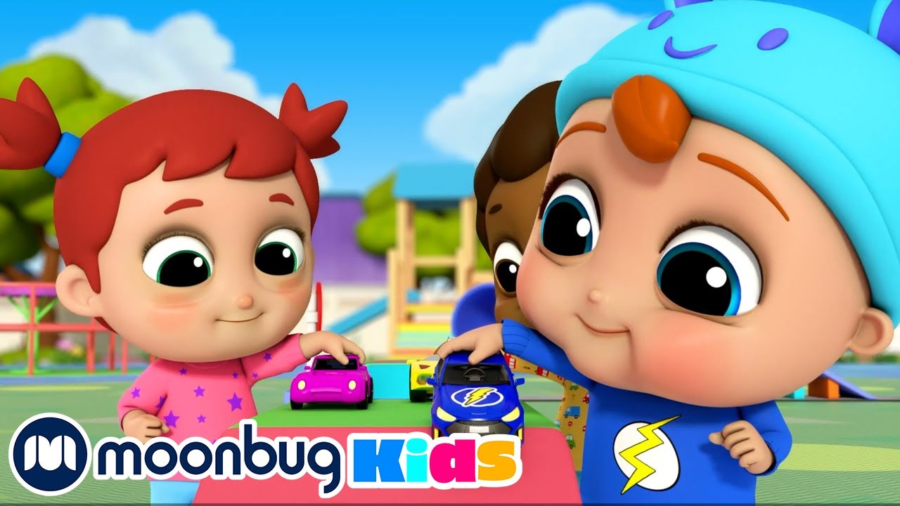 Racing Cars On The Playground | @LittleAngel | Nursery Rhymes & Cartoons for Kids | Moonbug ...