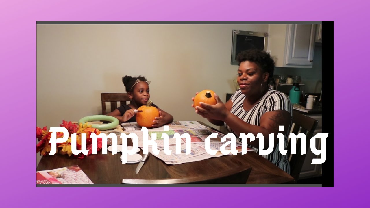 Pumpkin carving with us | kid day project | mom vlog - YouTube
