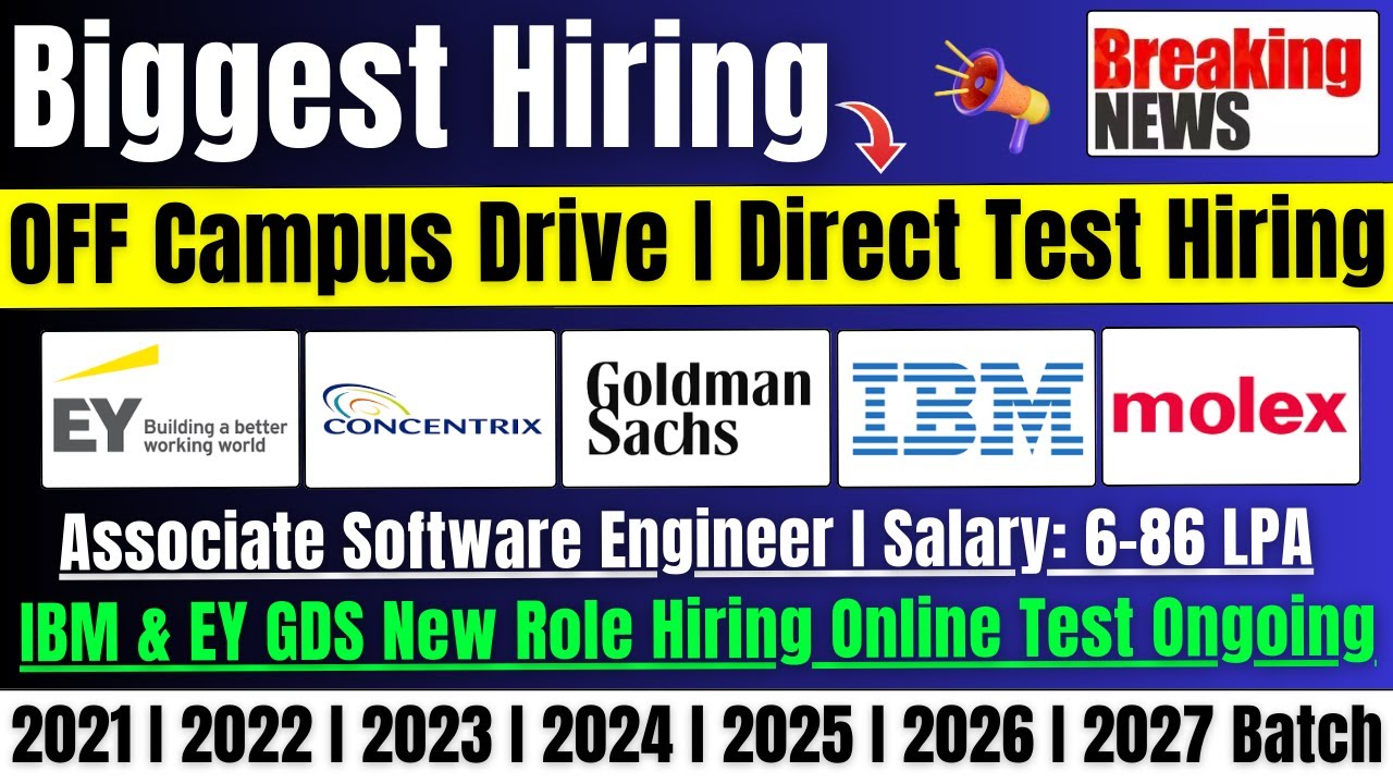 🔥IBM, EY GDS New Role Hiring Announced | Direct Test Hiring ...