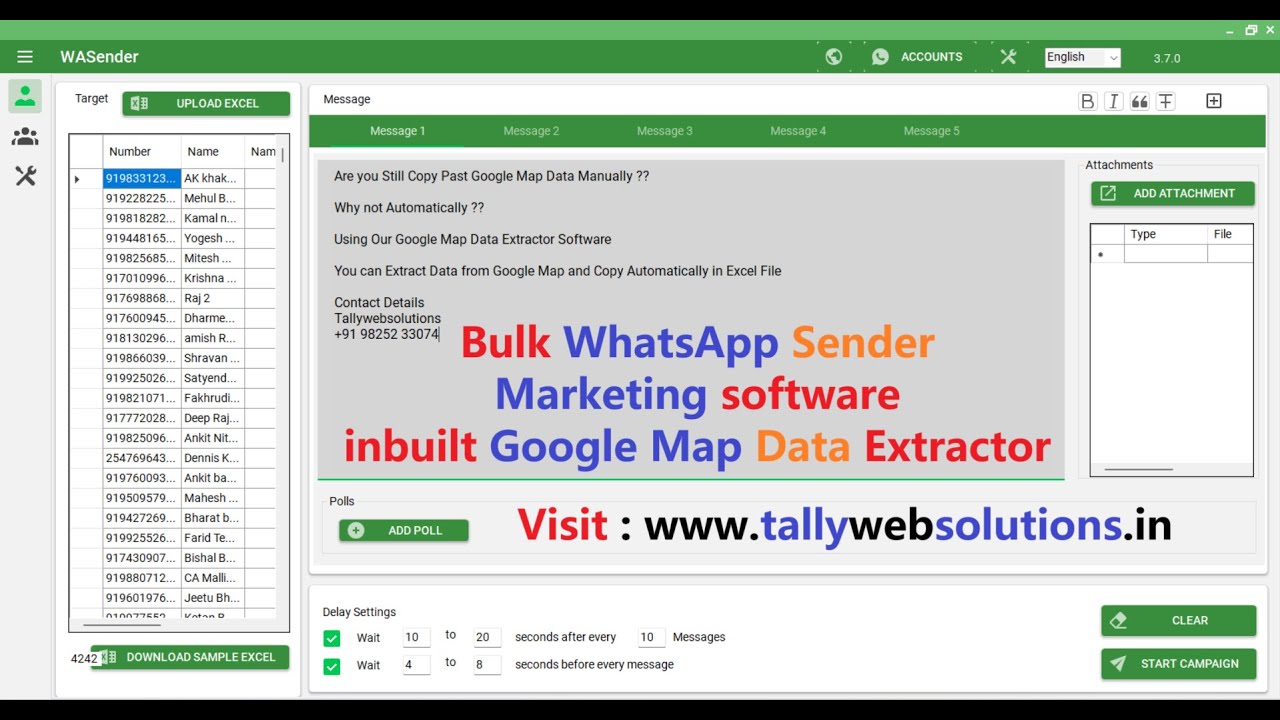 Bulk WhatsApp Sender Marketing software with inbuilt Google Map Data Extractor | 7 Days Free ...