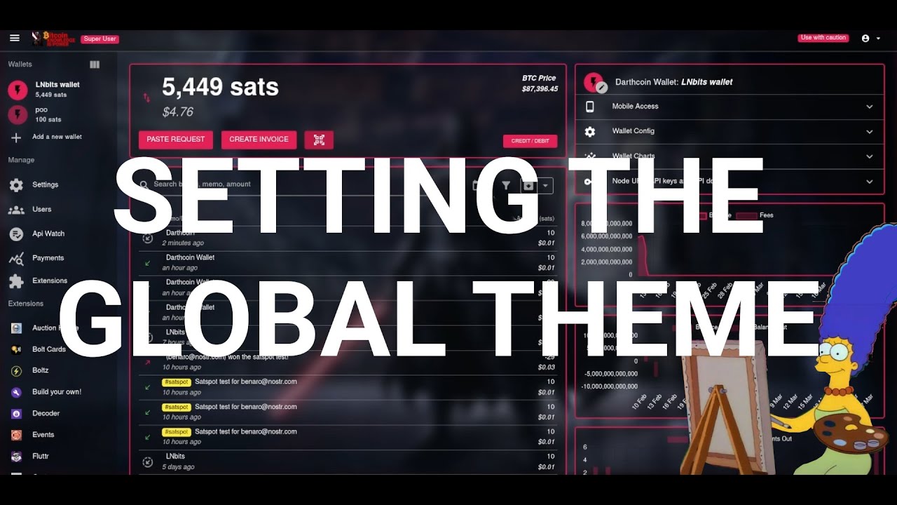 v1 LNbits: Setting the global theme - YouTube