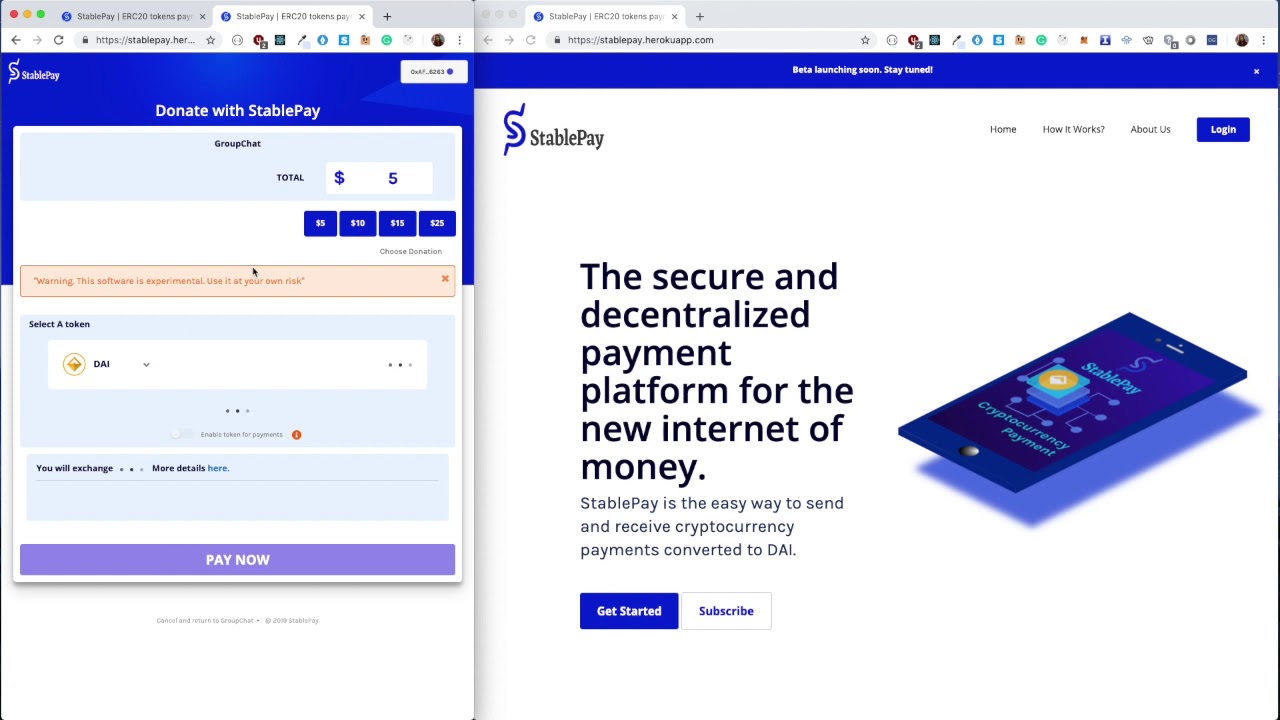 Simple and easy way to start accepting donations and payments with DAI using Stablepay - YouTube