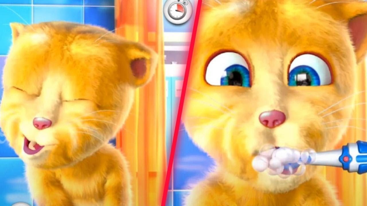 Talking Ginger Gameplay Laughing and Brushing Teeth - YouTube