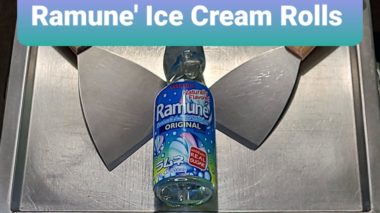 Ramune' Original Soft Drink Ice Cream Rolls, Made at Home with the ...