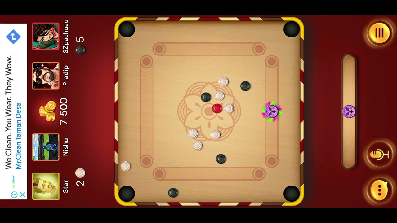 Carrom 4 players game | Carrom pool 2 vs 2 Player game play | carrom ...