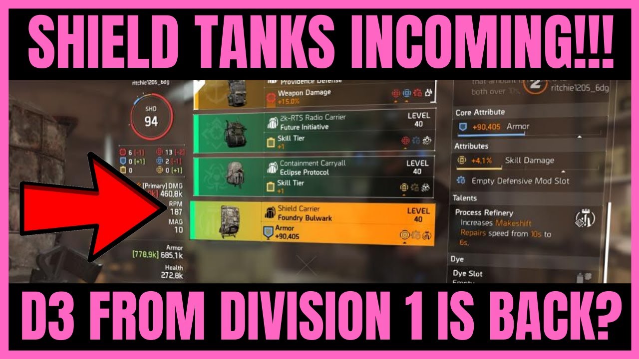 The Division 2 - FINALLY A SHIELD GEAR SET FOR TU10!! IT'S TANK TIME ...