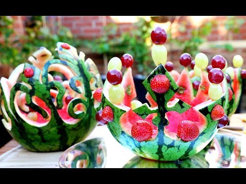 How To Make Watermelon Crown - Fruit and Vegetable Carving Garnish ...