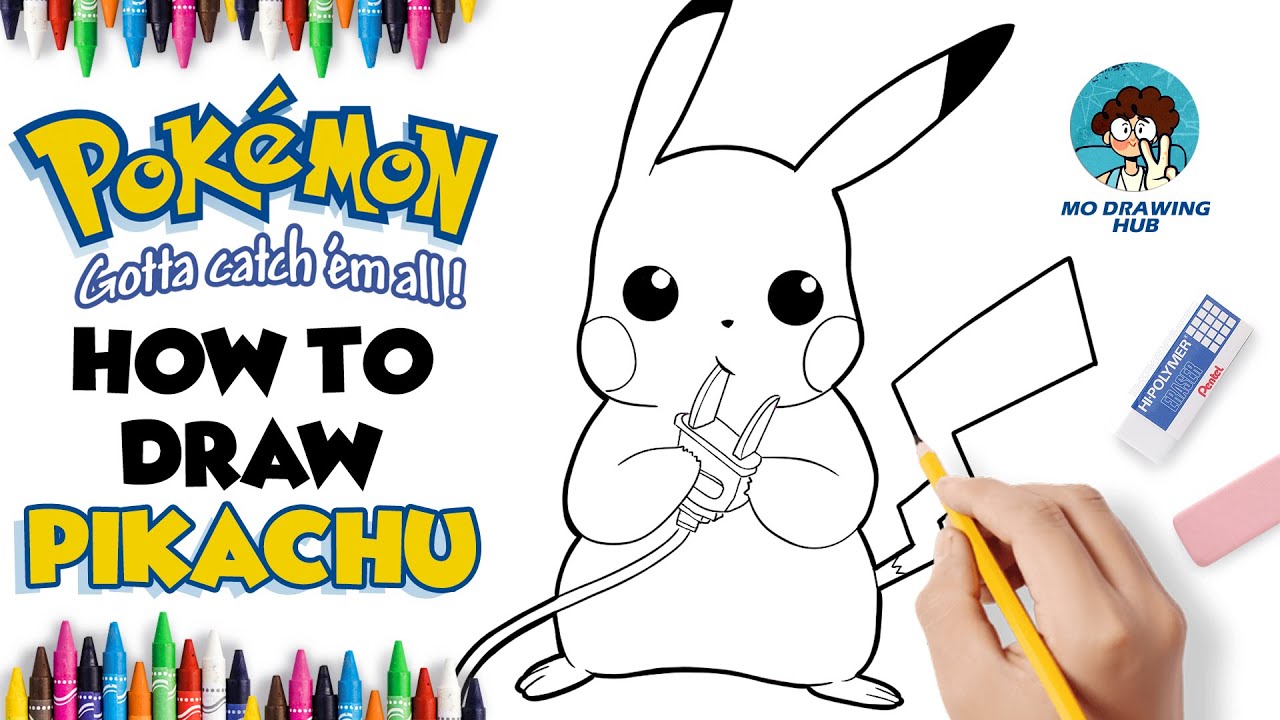 How to draw and color Pikachu Easy and Fast I Pokémon - YouTube
