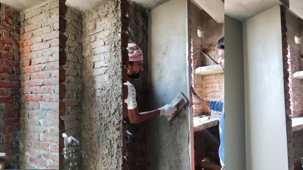 Easy way to wall plastering Techniques_ Wall plastering skills of ...
