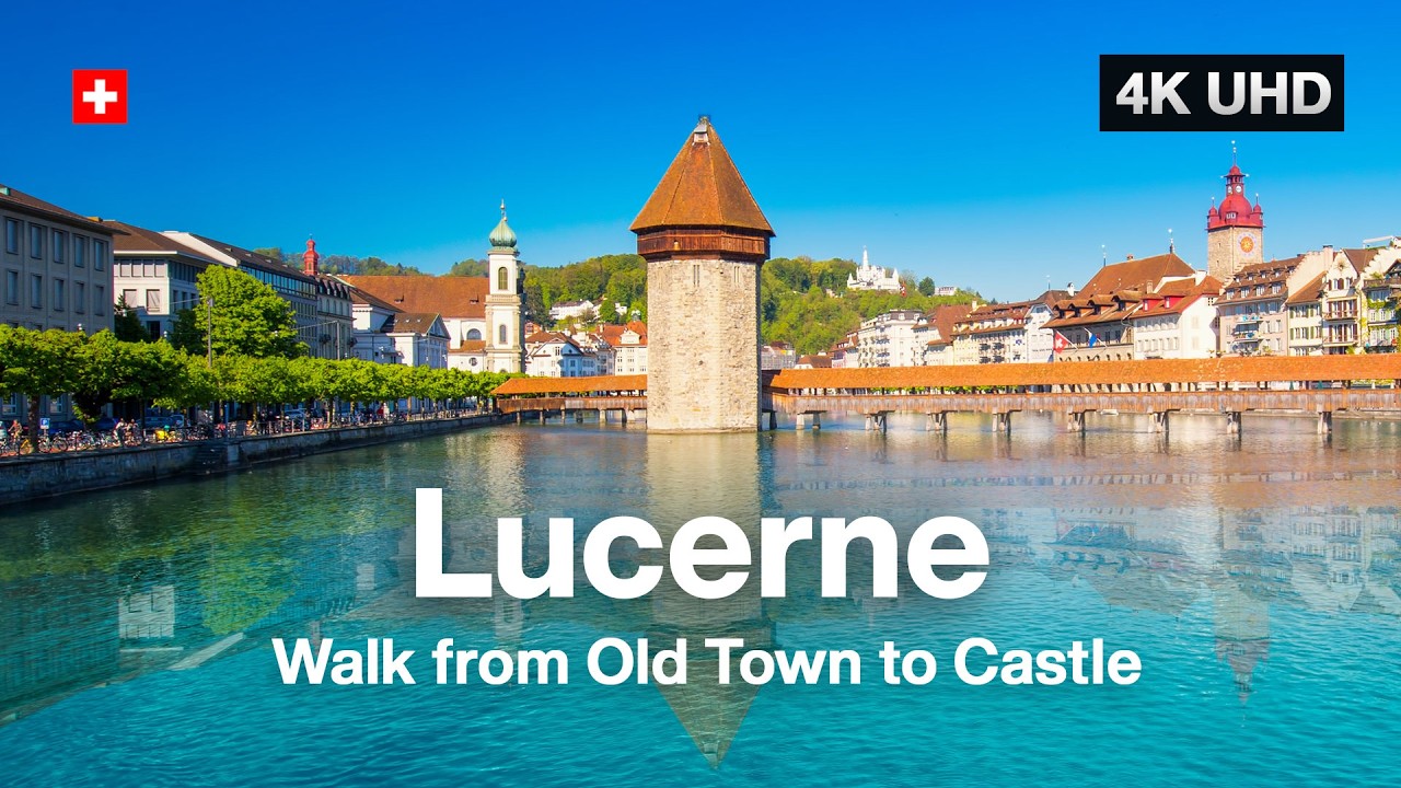 Lucerne, Switzerland: Walk Through Old Town, Chapel Bridge to Castle Gütsch | 4K - YouTube