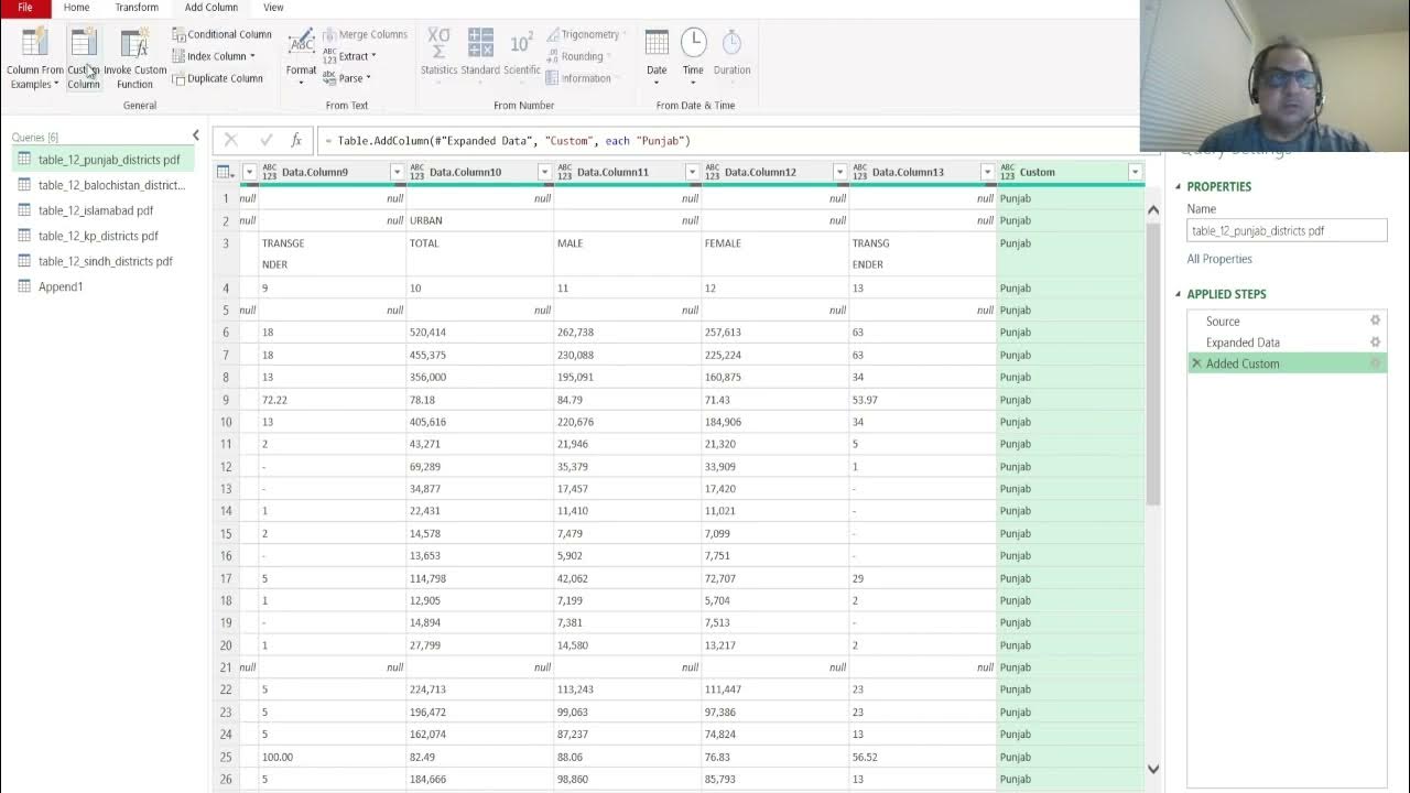 How to Add Custom Column and Combine Multiple Sheets Using Append Query | Tutorial by Tayyab ...