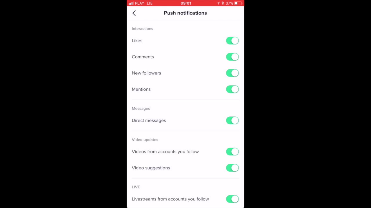 HOW TO DISABLE OR ENABLE TIKTOK DIRECT MESSAGES PUSH NOTIFICATIONS IPHONE IOS - YouTube