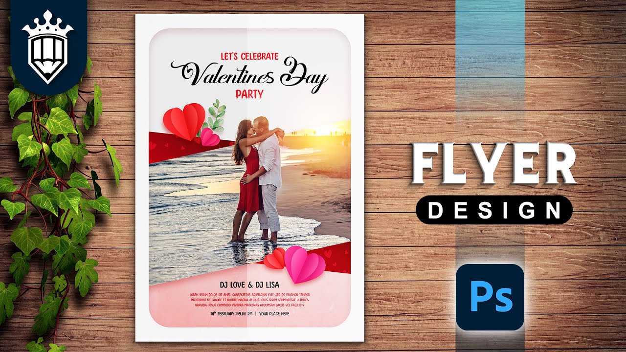 Valentines Day Flyer Design in | Photoshop 2021 Tutorial | - YouTube