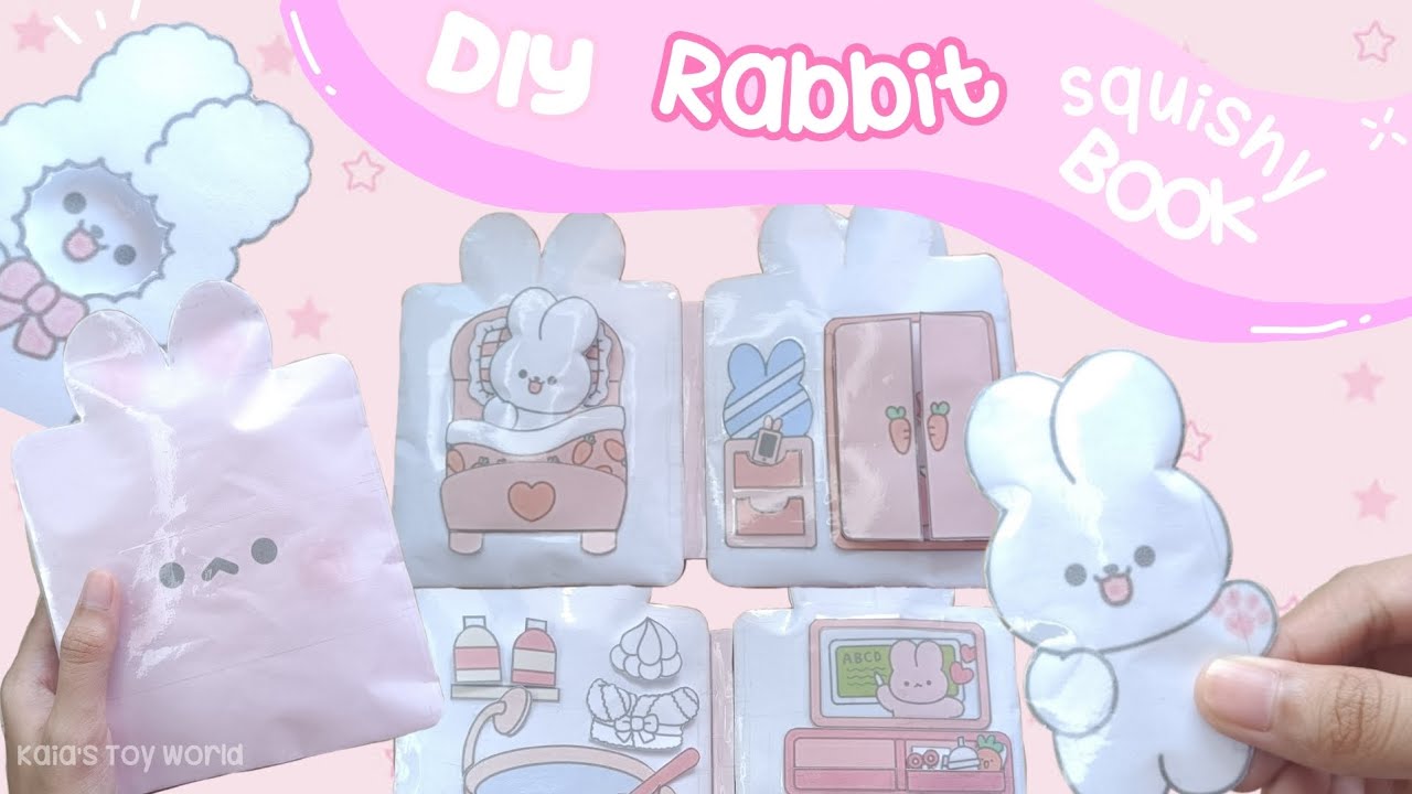 DIY Rabbit Squishy Book 🐰🥕 | Quite Book | Kaia's Toy World | cr ...