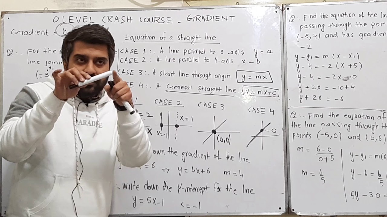 O LEVEL CRASH COURSE LEC#18 EQUATION OF A STRAIGHT LINE(Recommended for ...