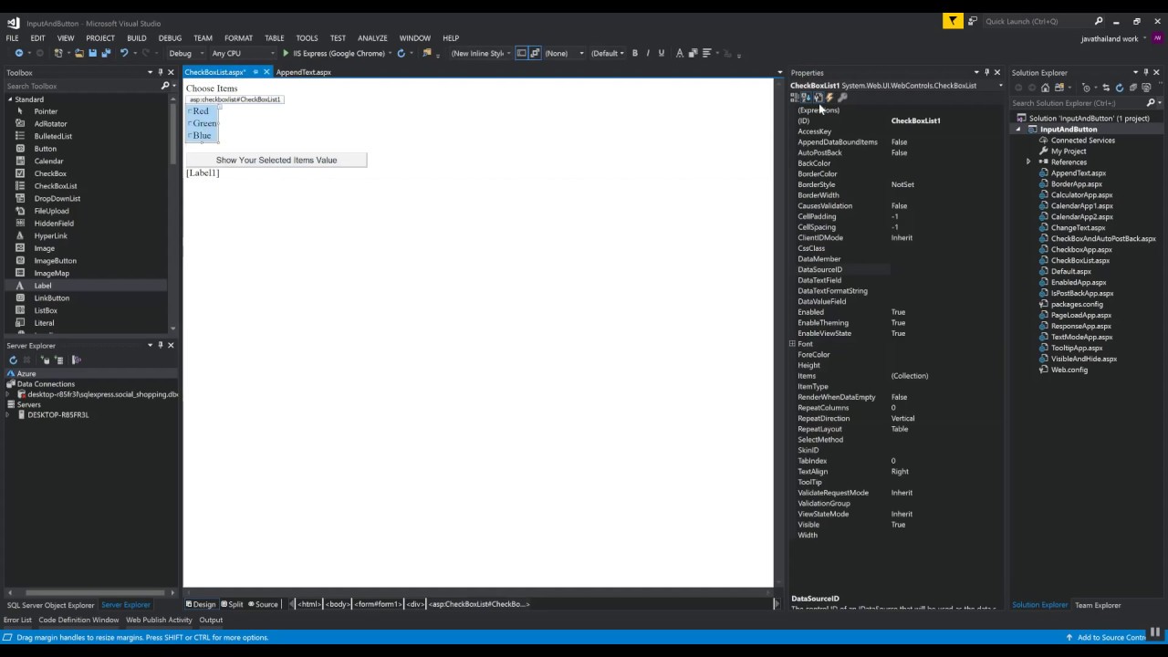 ASP.NET (VB) checkboxlist - YouTube