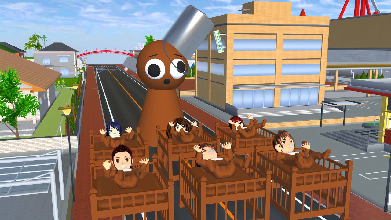 Mio Kumpulkan Baby Brown(Brud) Sprunki di dekat U-Mart di Sakura school ...