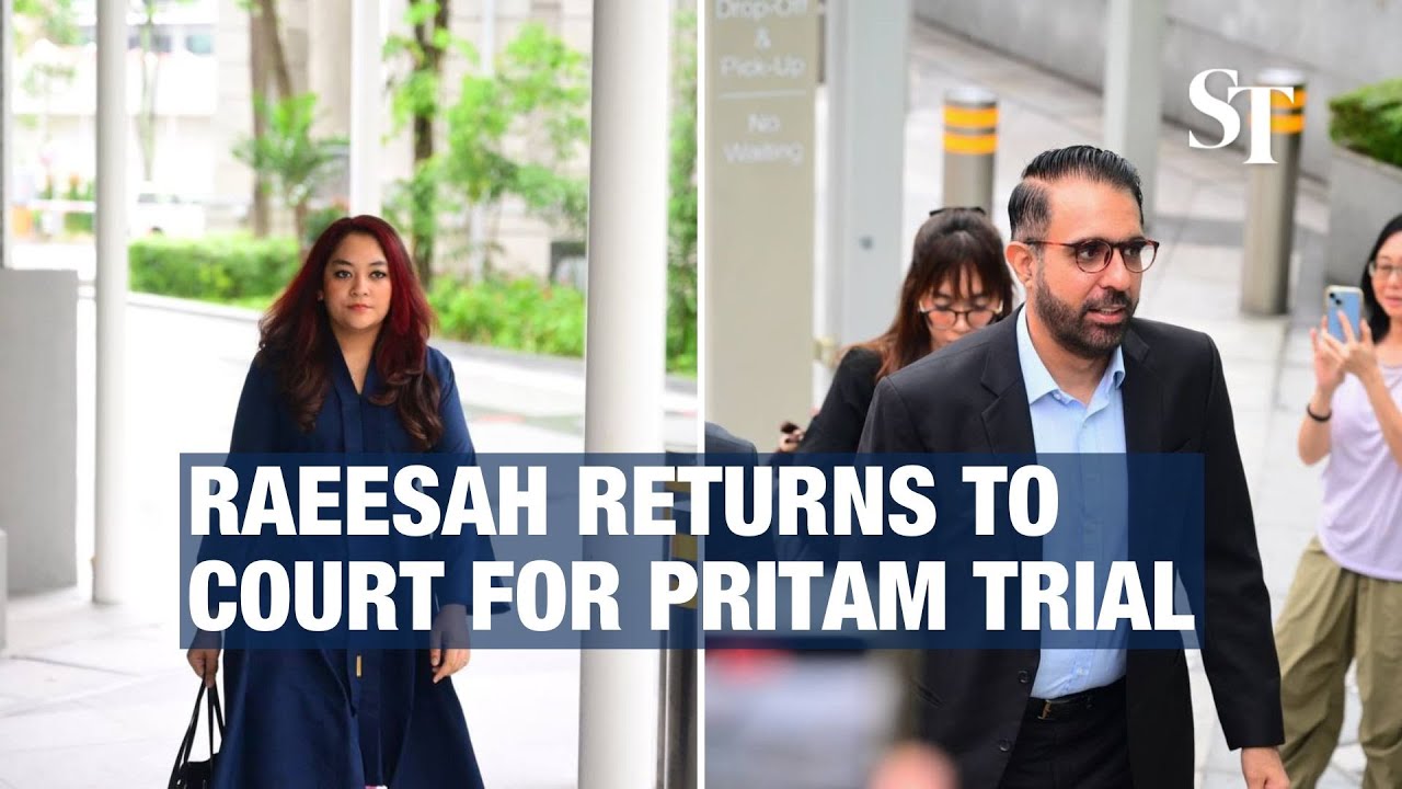 Raeesah and Pritam arrive at State Courts for day 2 of trial - YouTube