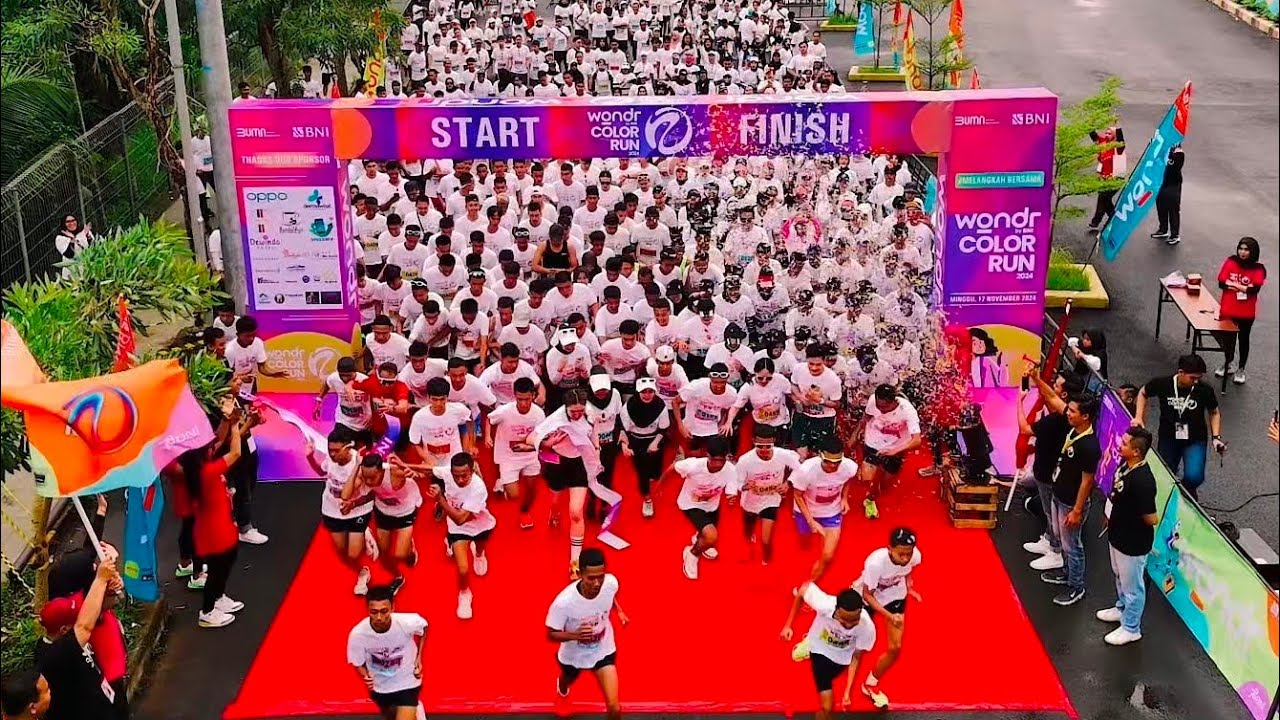 😍 PECAH #wondrbyBNI Color Run 2024 🏃💨 BNI KC Lubuk Linggau - YouTube