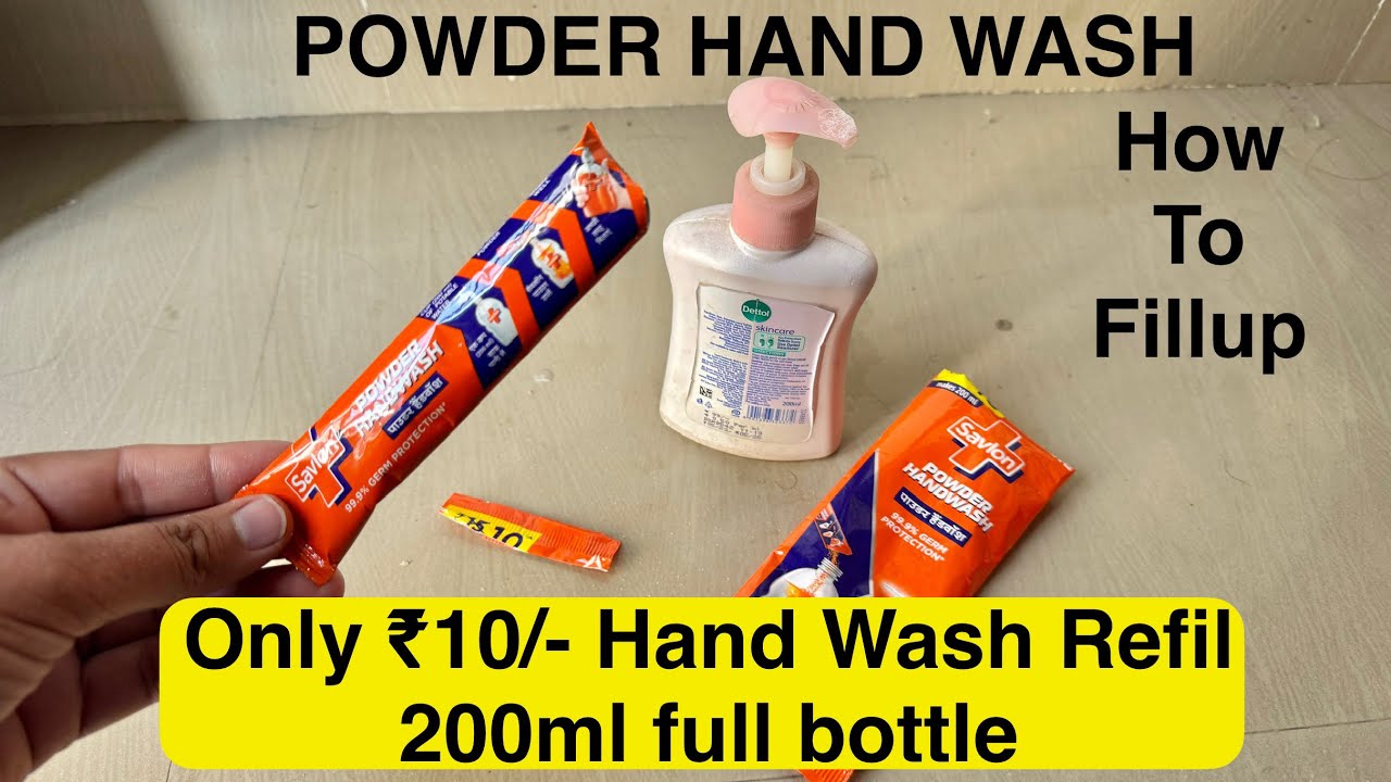 ₹10/-Hand Wash Full Bottle 200ml 💯🤪How to Fill powder hand wash refill ...