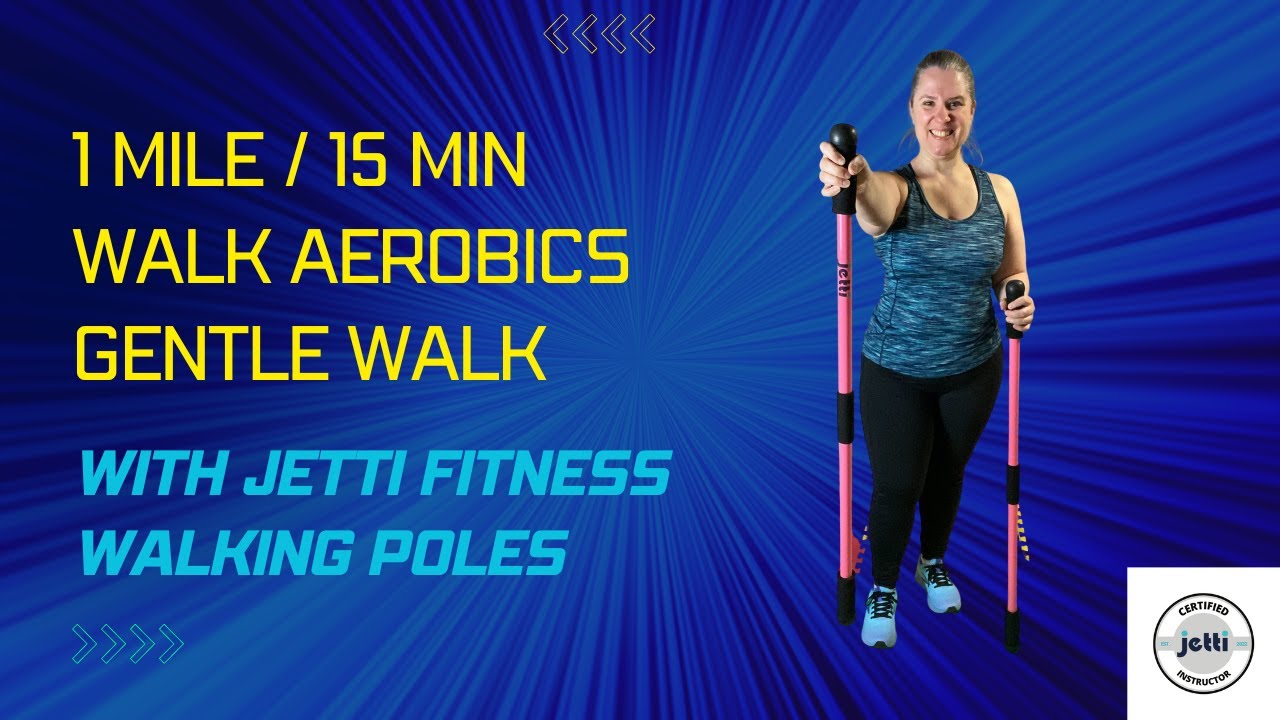 15 min 1 mile gentle walking workout with Jetti Fitness poles to oldies ...