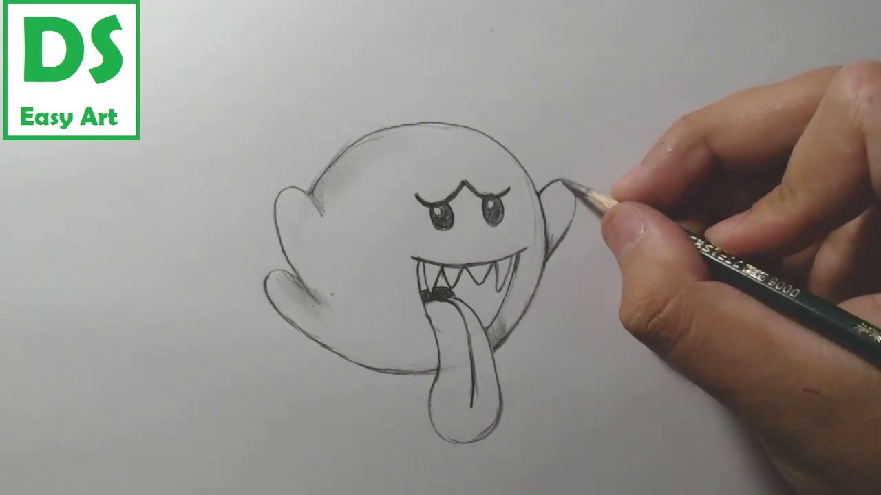 Como desenhar o fantasma do jogo super Mario passo a passo - YouTube