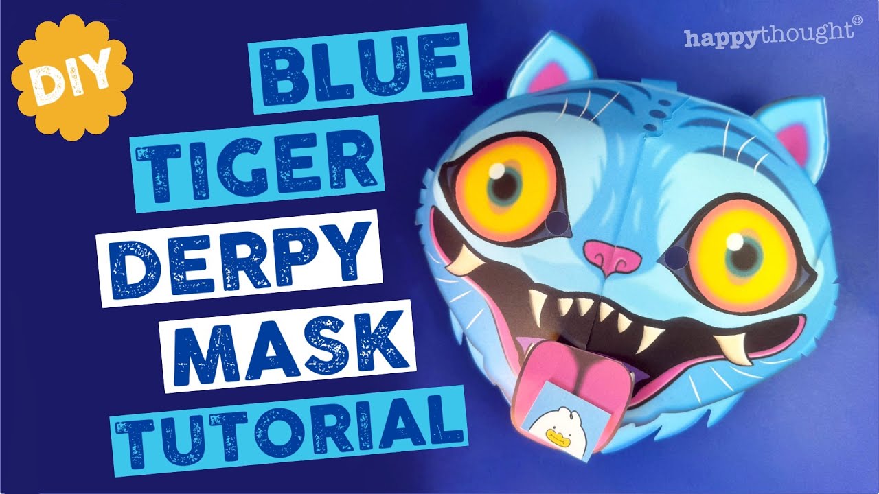 Blue Tiger Derpy mask template. Download paper mask 3D DIY Derpy tiger ...