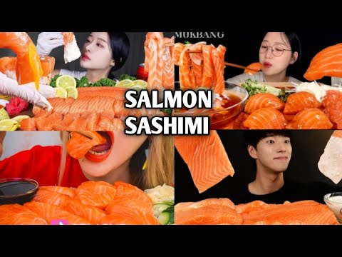 ASMR SALMON SASHIMI,SALMON NOODLES | MUKBANG COMPILATION | BEST ...