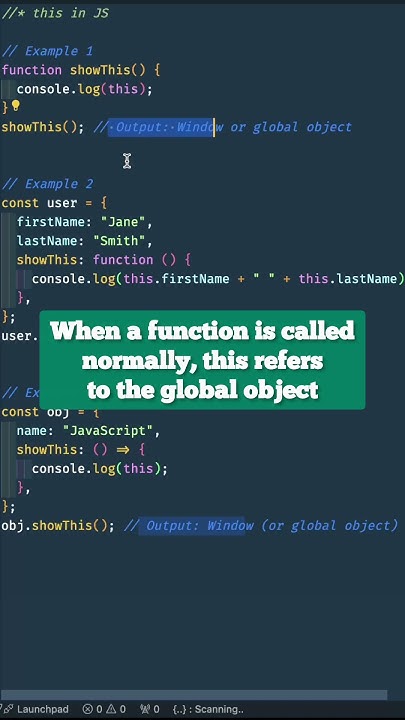 JavaScript Mastery: 'this' Explained in 60 Seconds! #viralshort #shorts #javascript #js #this ...