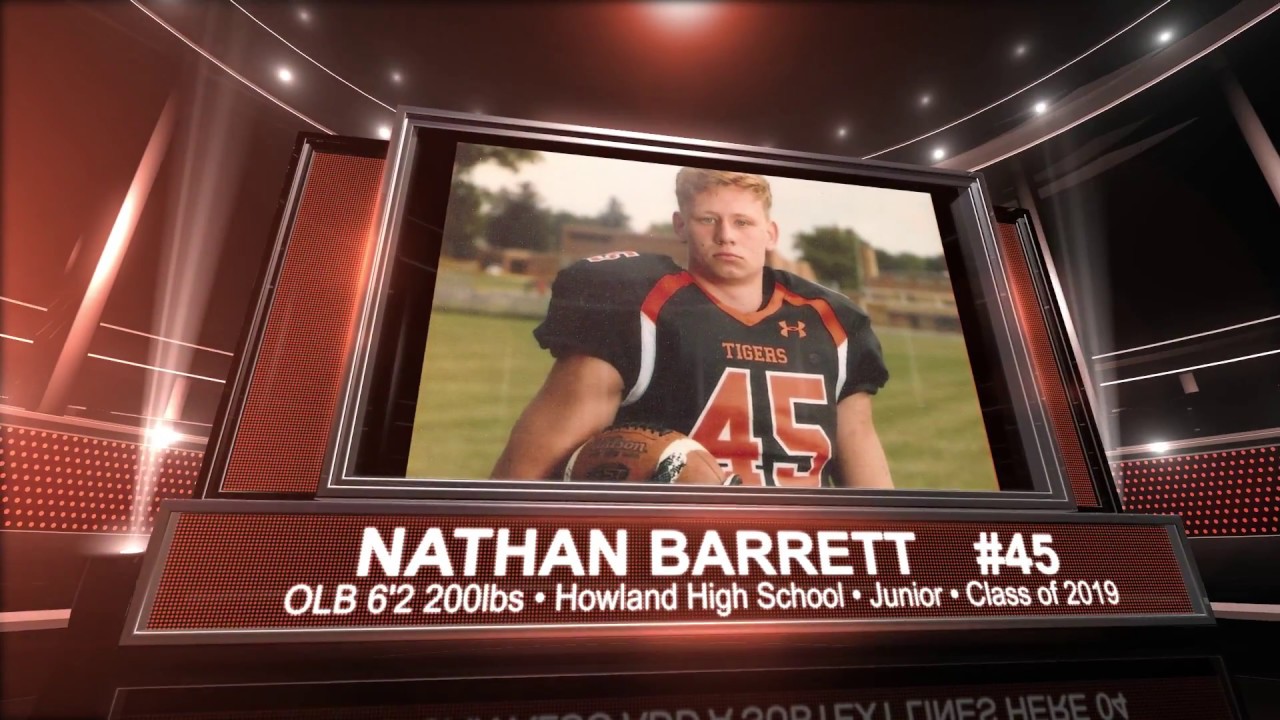 Nathan Barrett #45 OLB, Class of 2019 Junior Season Highlights Howland ...