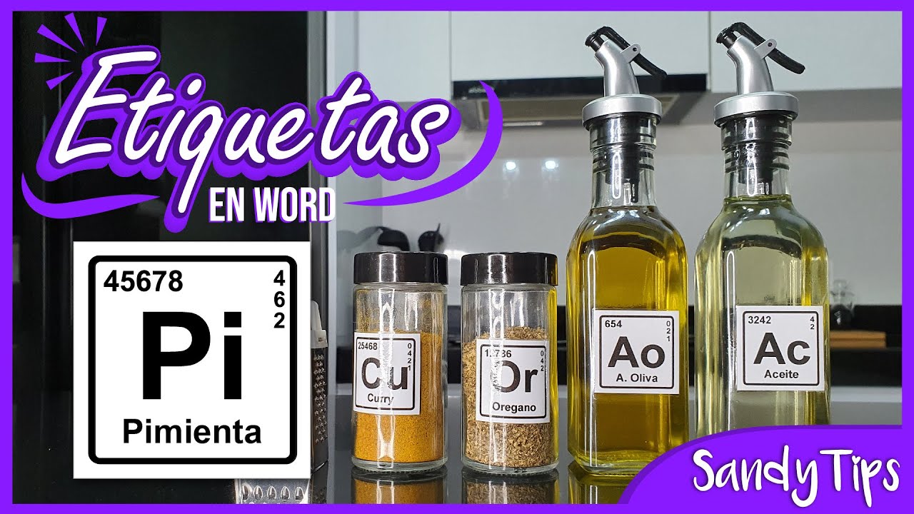 DIY Etiquetas Imprimibles Para Frascos de Cocina en Word 💜 Sandy Tips ...