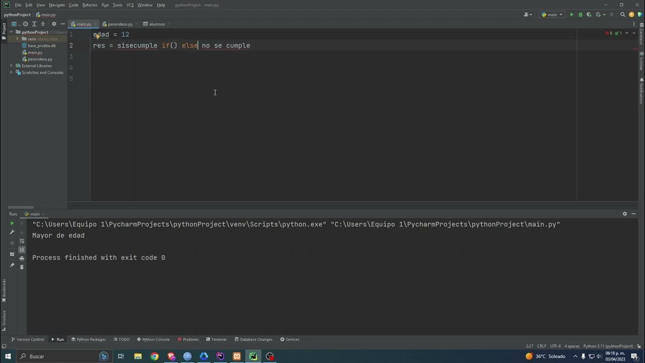 Operador ternario en Python - YouTube