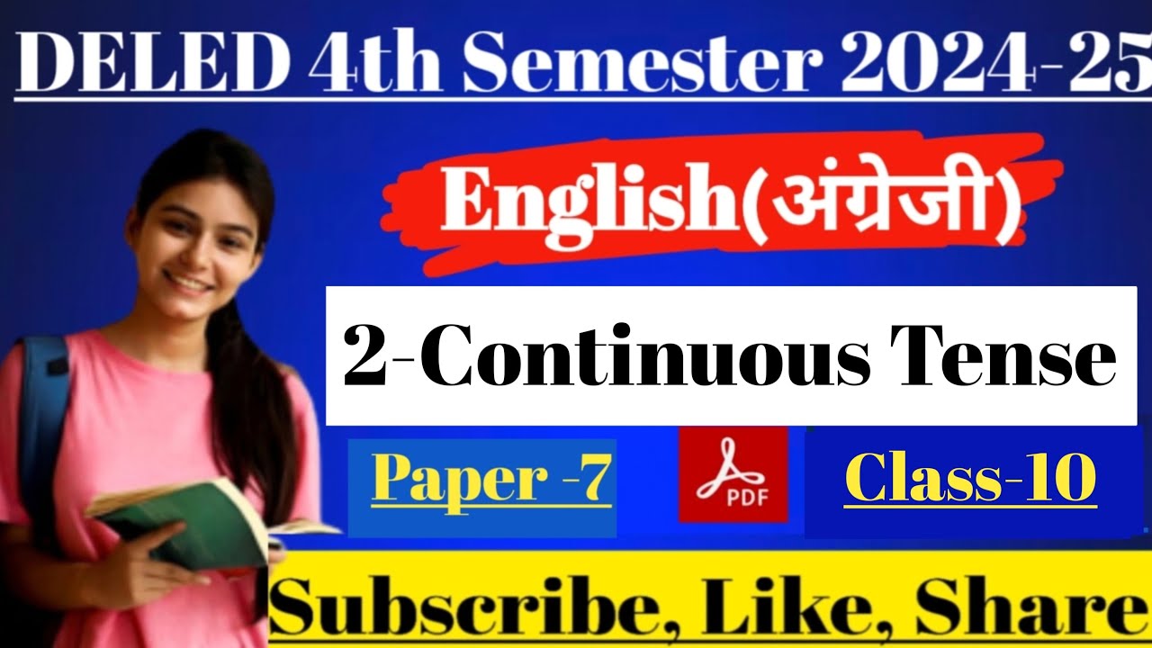 UPdeled 4th Semester English Grammar Parts of Tense ll Continuous Tense ...