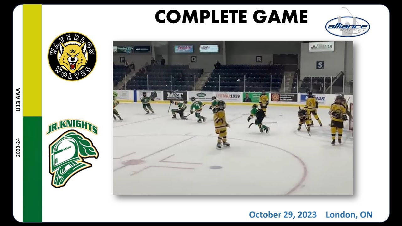 2023/10/29 London Jr Knights U13 AAA vs Waterloo Wolves - YouTube