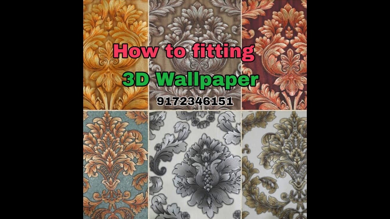 How to fitting 3d wallpaper | वॉलपेपर कैसे चिपकाए | creative wallpaper ...