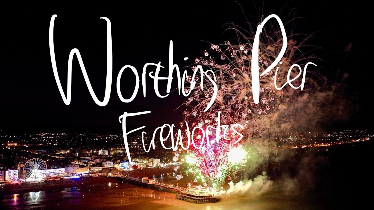Worthing Pier Fireworks Summer 2024 Drone Footage - YouTube