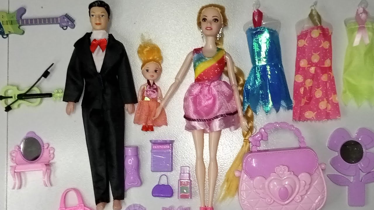 12:10 Minutes Satisfying Unboxing New Family Barbie Doll Set | Hello ...