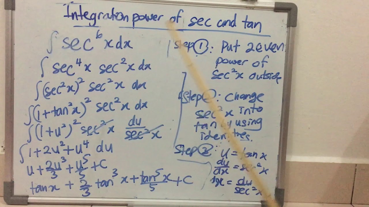 Integration power of sec and tan example 2 - YouTube