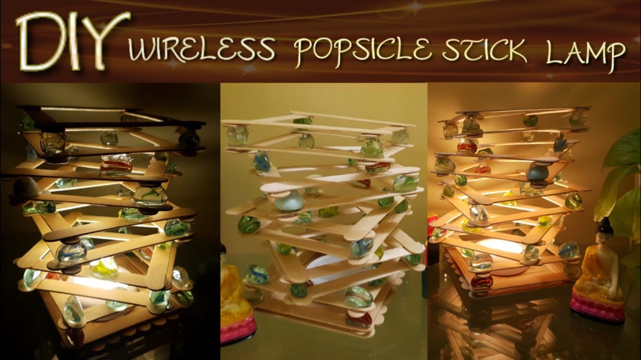DIY Popsicle Stick Lamp |5 Minute Craft | How To Make Popsicle Stick ...