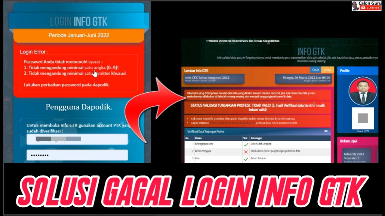 Solusi Info GTK Tidak Bisa Dibuka 2022 Gagal Login Info GTK Password ...