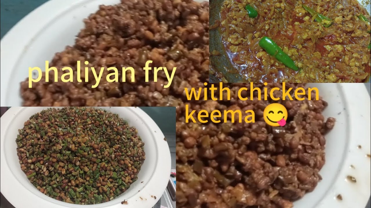 phaliyan fry 🤤 vegetable||with chicken keema 😋||kitchen vlog with saira ...